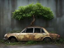 Tree Growing Out Of Abandoned Car 3 Free Stock Photo - Public Domain ...
