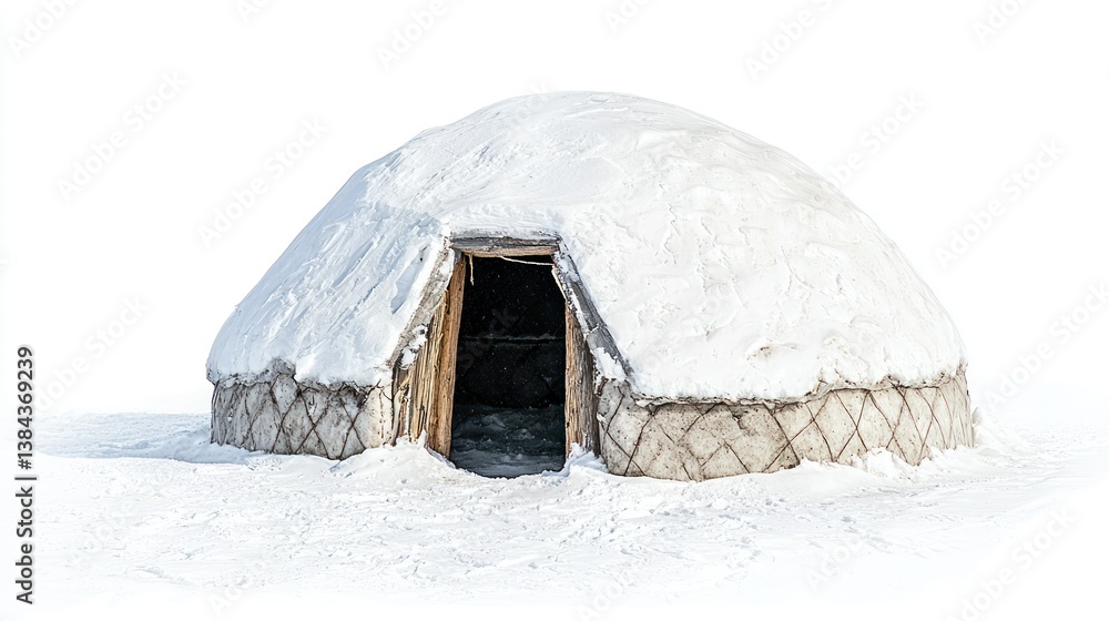 Inuit Arctic igloo isolated on white background Stock Photo | Adobe Stock