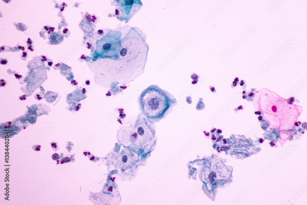 View in microscopic of koilocyte cell criteria of HPV (Human Papilloma ...