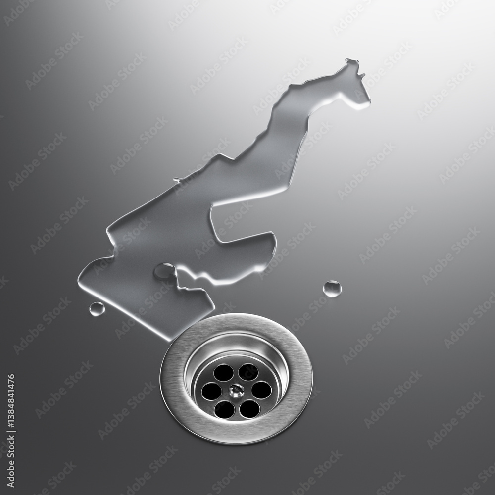 Monaco Water Map With Drainage Metal Sink Save Water And Water Wastage ...