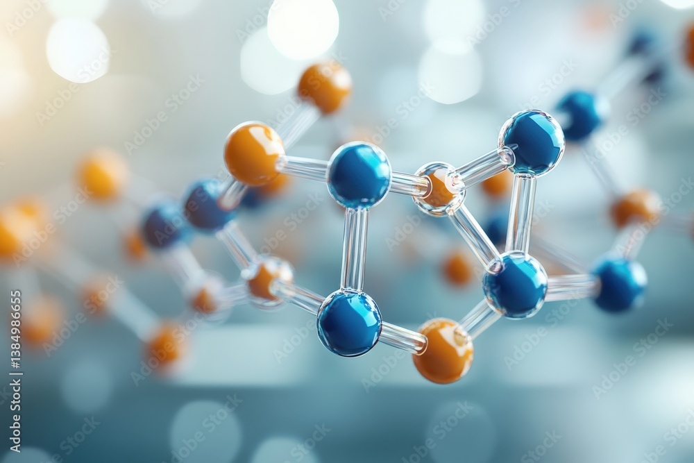 Molecular structure connecting atoms and molecules forming chemical ...