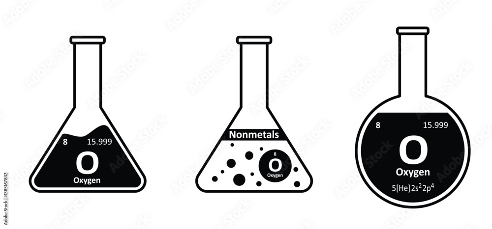 Oxygen, chalcogen or ore-forming. Periodic table. Electronic ...