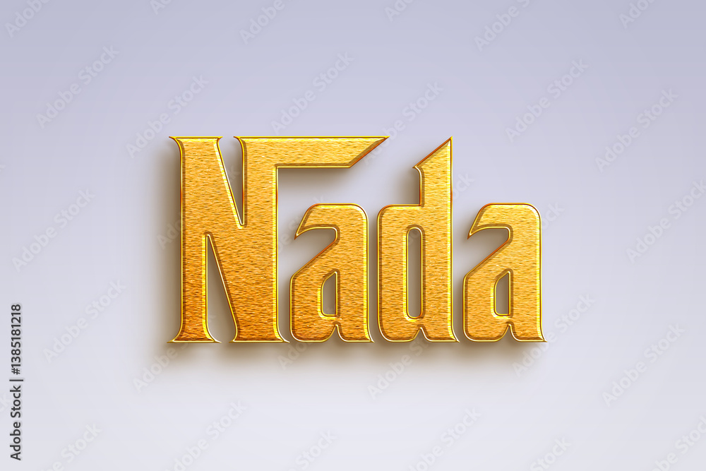 Gold text effect of Arabic name Nada on light-blue background. Stock ...