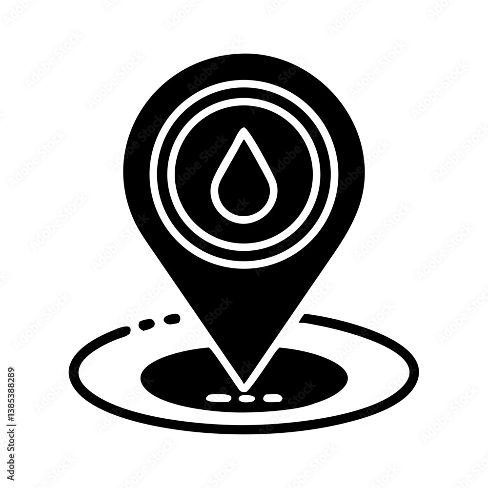 Water Source Localization: A modern illustration featuring a water drop ...