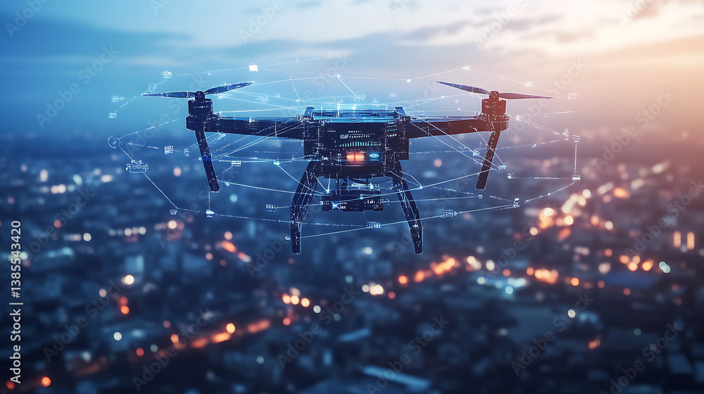 An AI powered system enhancing autonomous drone operations by analyzing flight paths ...