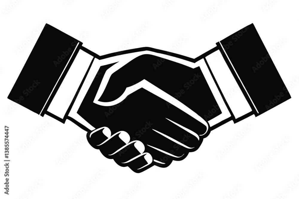 handshake silhouette illustration. Stock Vector | Adobe Stock