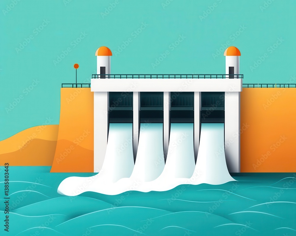 Explodedview diagram of a dam s intake structure, showing trash racks ...
