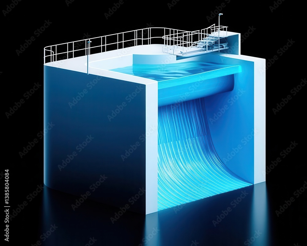 Crosssectional technical drawing of a dam s parapet wall, highlighting ...