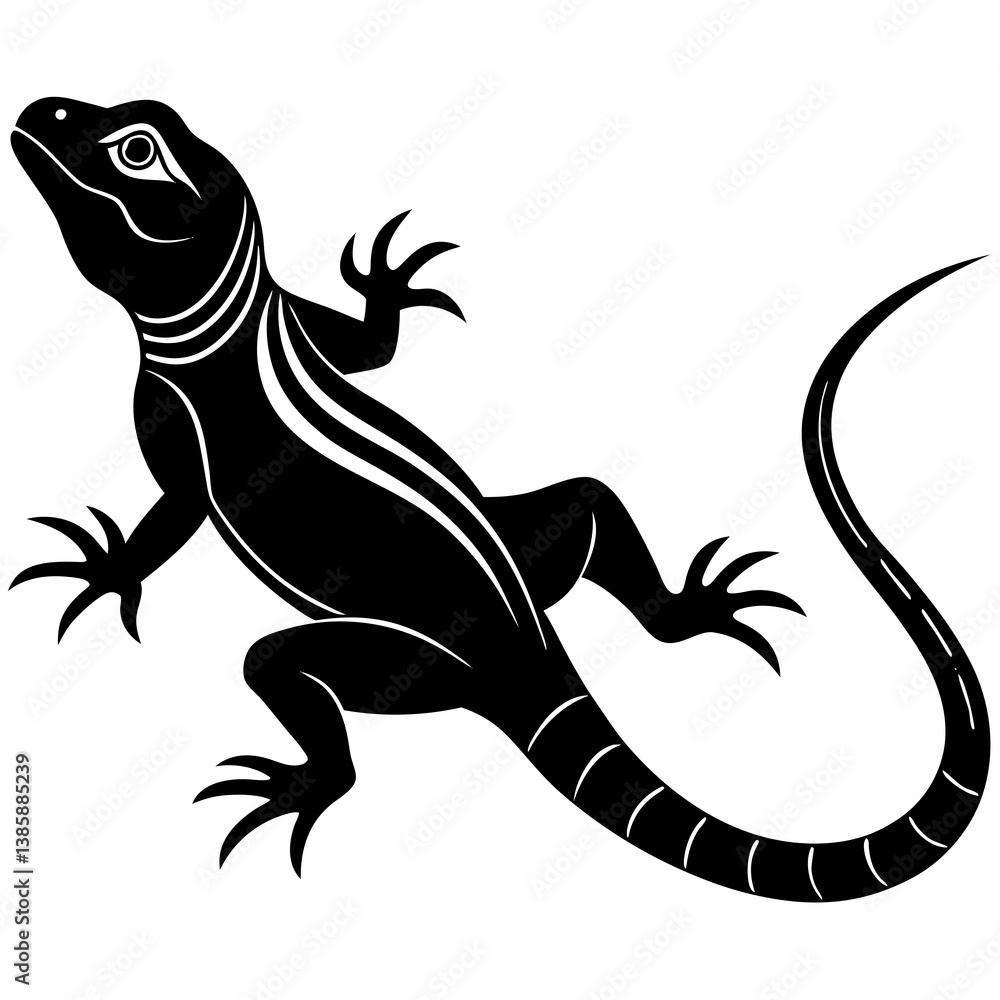 Printable lizard vector design – cartoon, clipart, and line art for ...