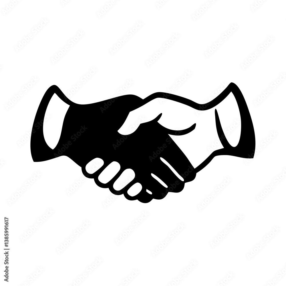 handshake icon, handshake silhouette vector illustration-simple ...