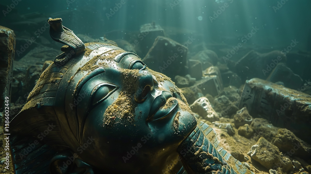 Sunken tomb beneath the Nile River, where divers explore a water-filled ...