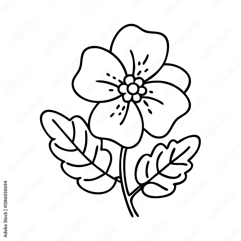 veronica speedwell flower icon, veronica speedwell flower line art ...