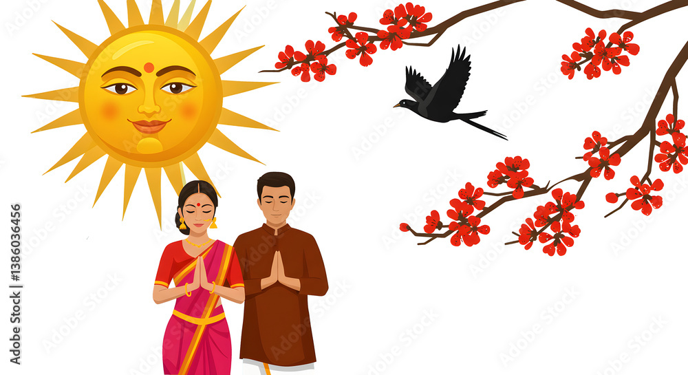 Stock-Illustration „Traditional Sri Lankan Couple with heart, Ayubowan ...