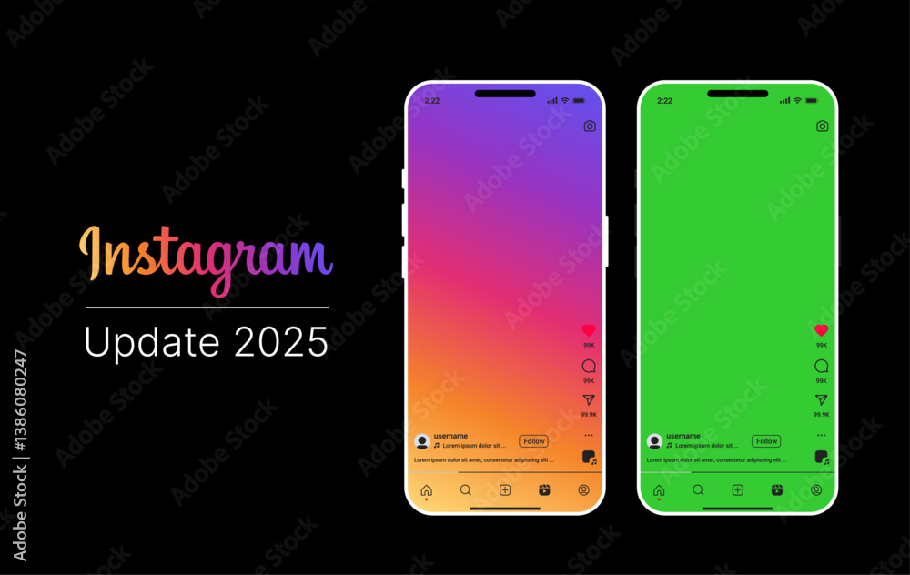 Instagram Reels mockup template with updated 2025 grid size. New ...