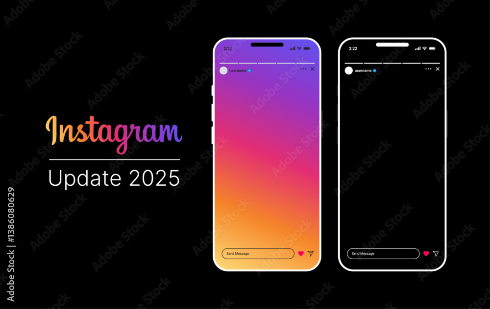 Vector de Stock Instagram Story mockup template with updated 2025 grid ...