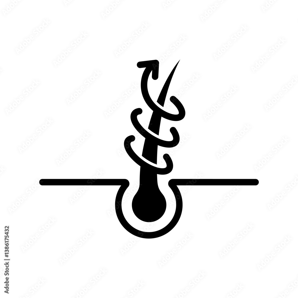 Anti dandruff icon set. Strong healthy hair line icons. Anti dandruff ...