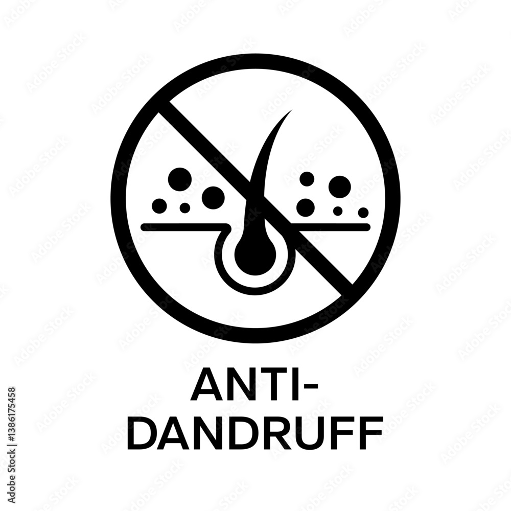 Anti dandruff icon set. Strong healthy hair line icons. Anti dandruff ...