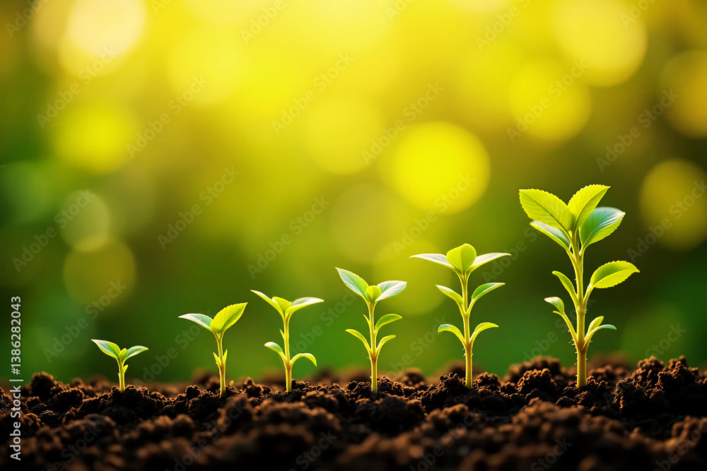 Plant growth stages from seed to mature plant. Seedling evolution ...