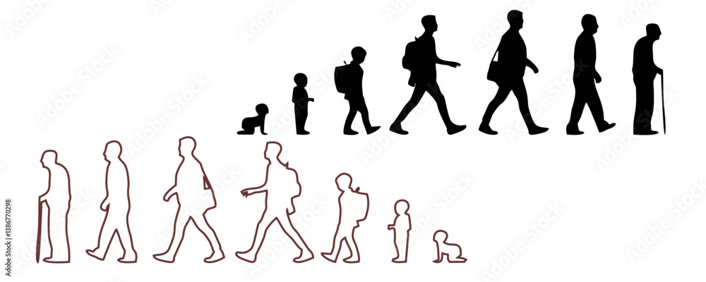 business man walk cycle sprite sheet, Animation frames, silhouette ...