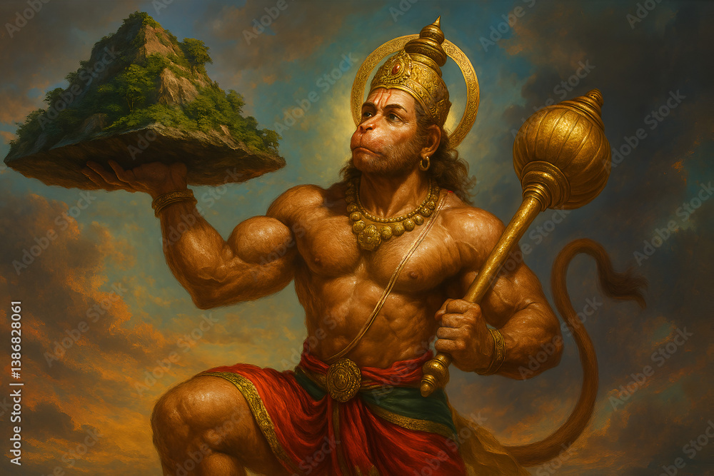 hanuman, lord hanuman, hindu god, indian mythology, sanjeevani mountain ...