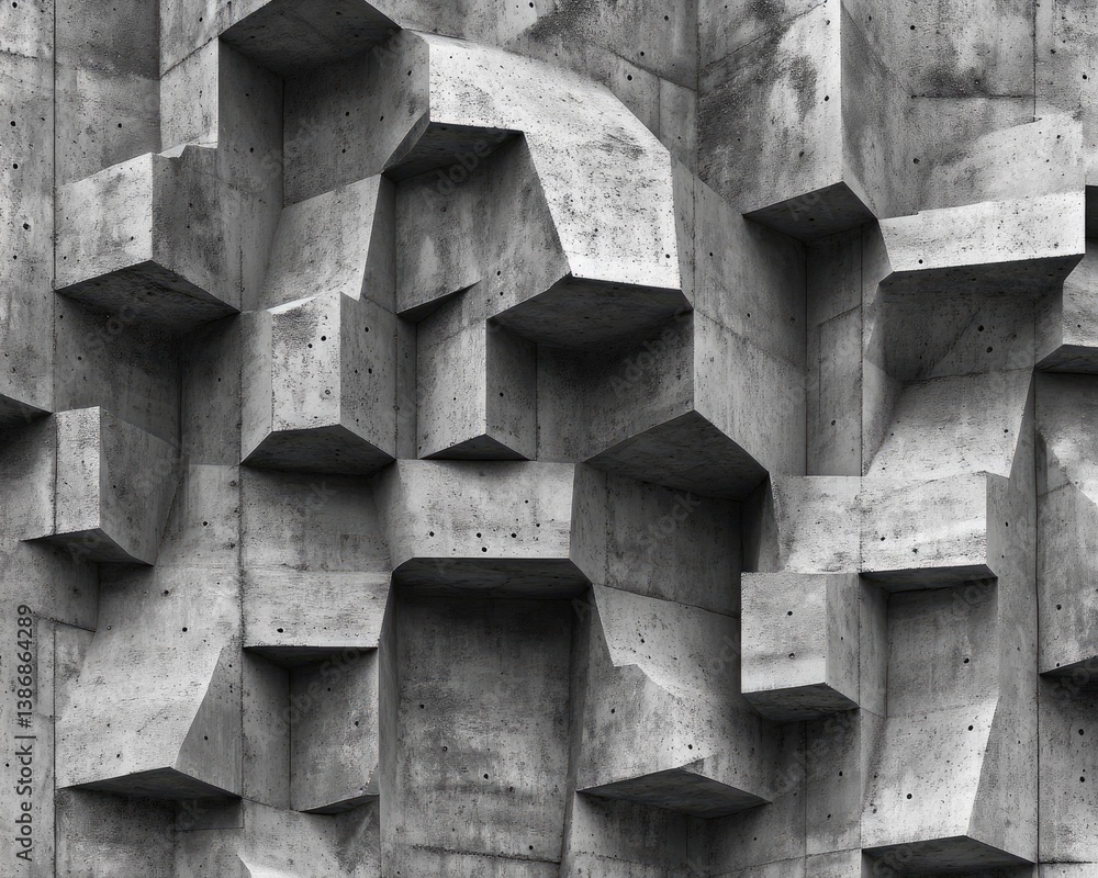 Raw concrete wall texture scan with industrial aggregate composition ...