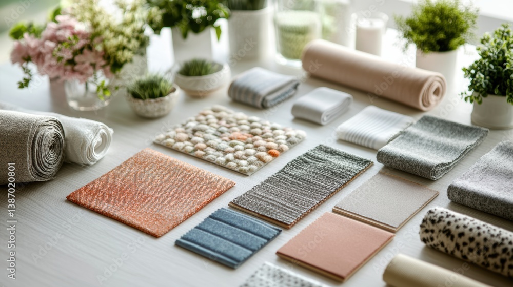 Interior Design Fabric Swatches and Samples Texture and Color ...