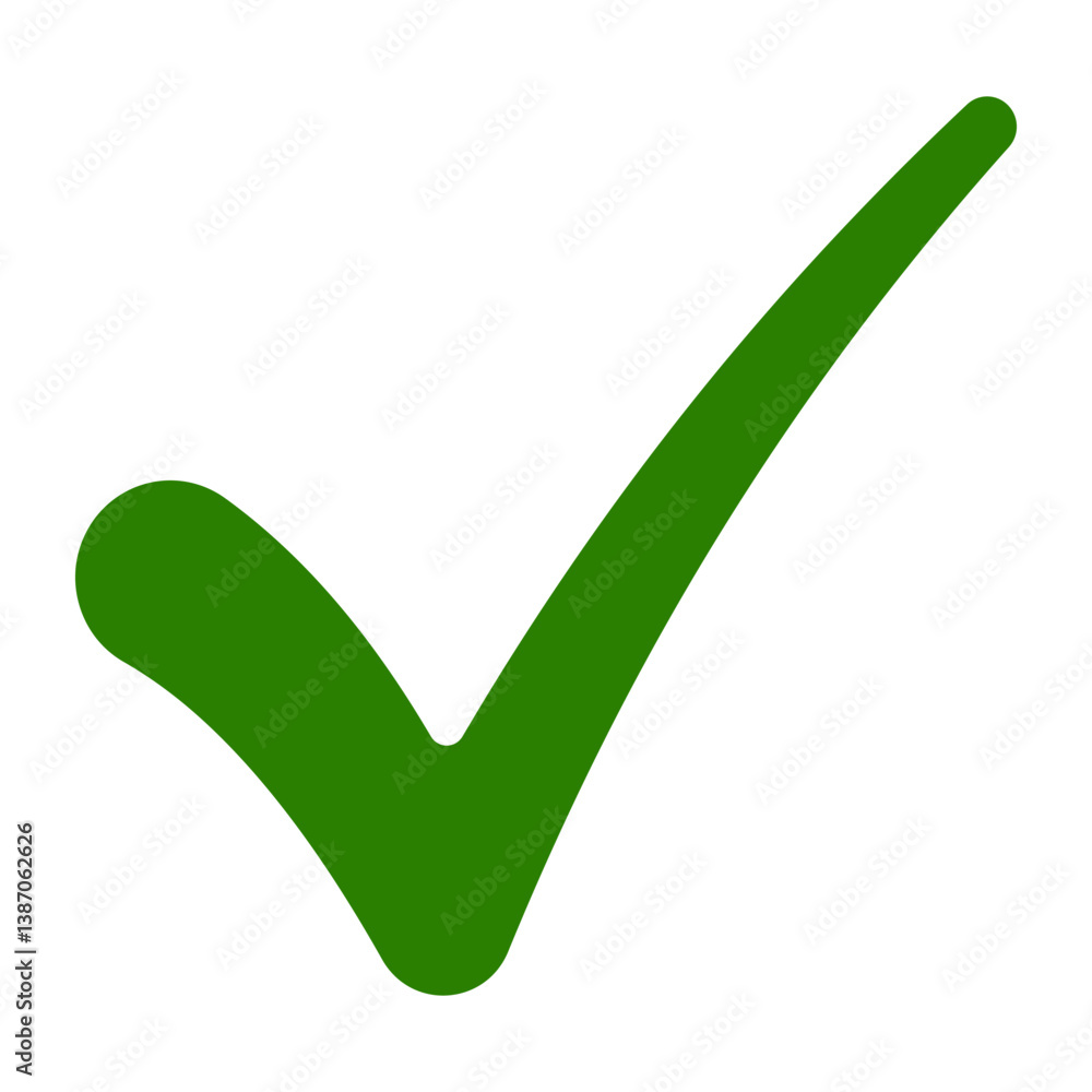 Green Check Mark Icon Success, Approval, Confirmation Symbol Stock Vector | Adobe Stock