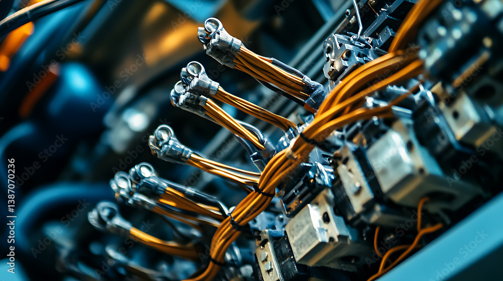 Mechanical arm managing cables and wiring in a transformer ...