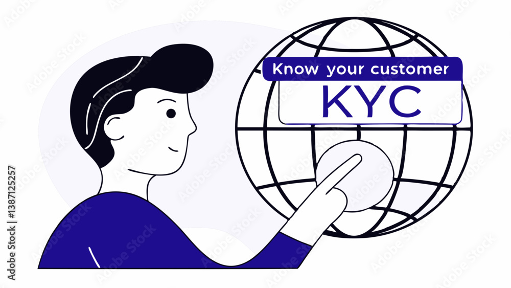 know your customer (kyc) concept businessman use laptop with identity ...