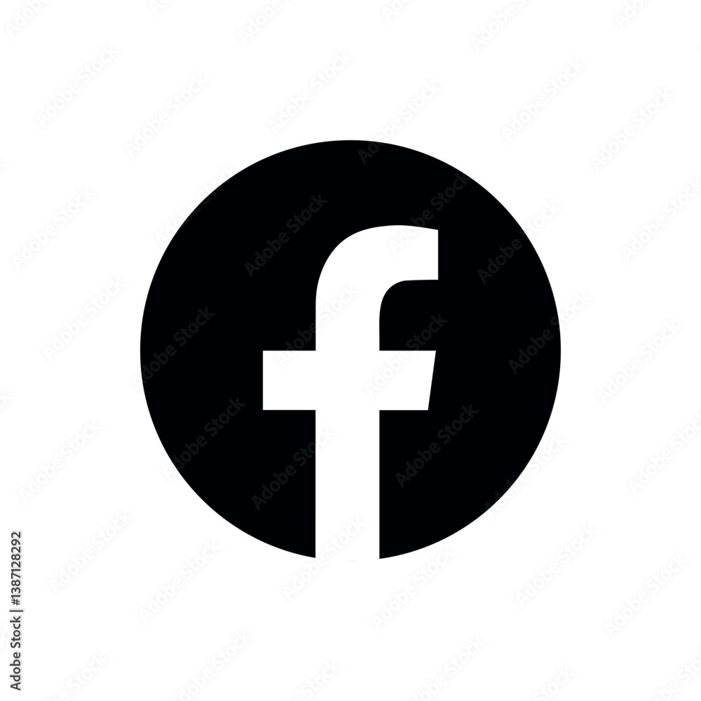 Facebook Black Circle Logo Icon, FB App Vector, Editable SVG & PNG ...
