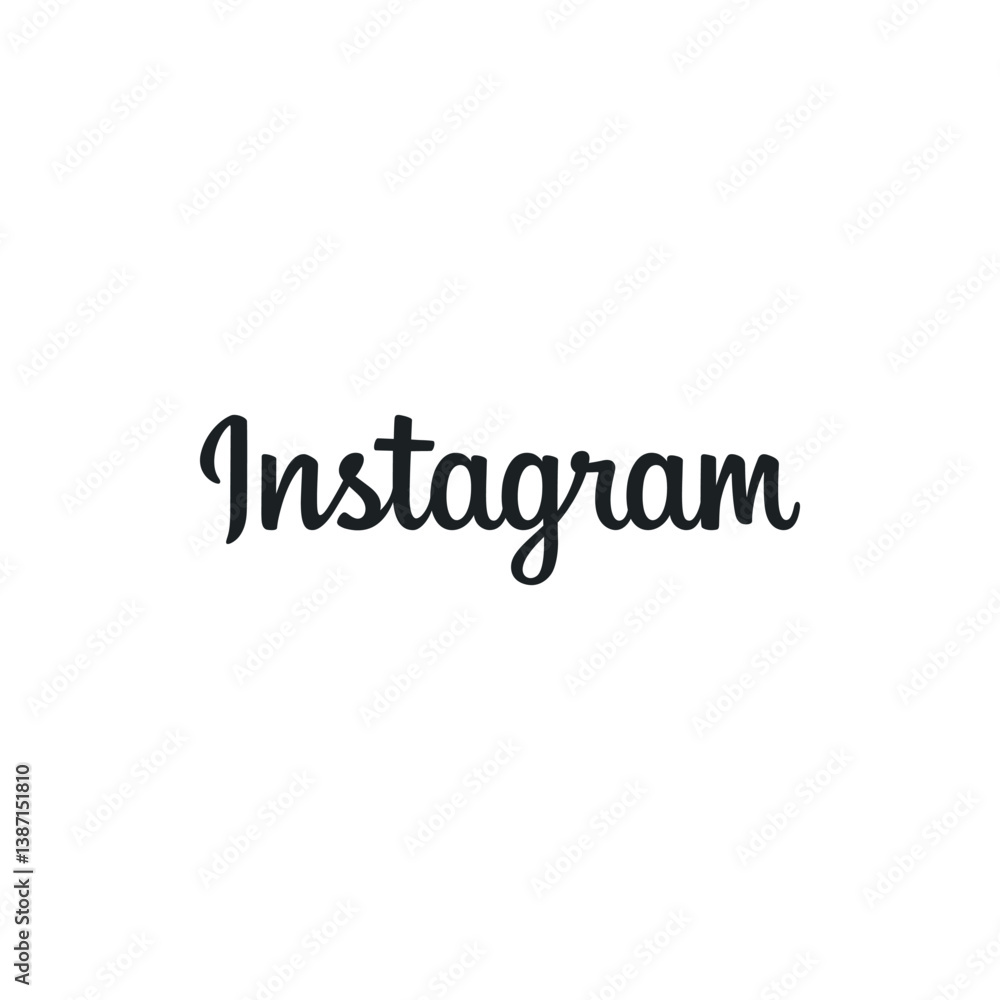 Vector de Stock Instagram Typography Black Logo Icon, IG App Vector ...