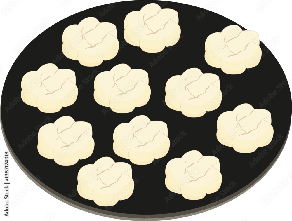 Vector illustration of Kuih Bangkit, a traditional Malaysian coconut ...