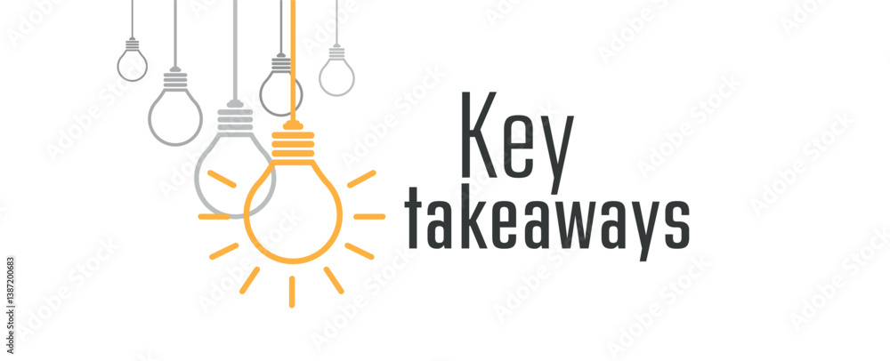 Key takeaways text on white background Stock Vector | Adobe Stock