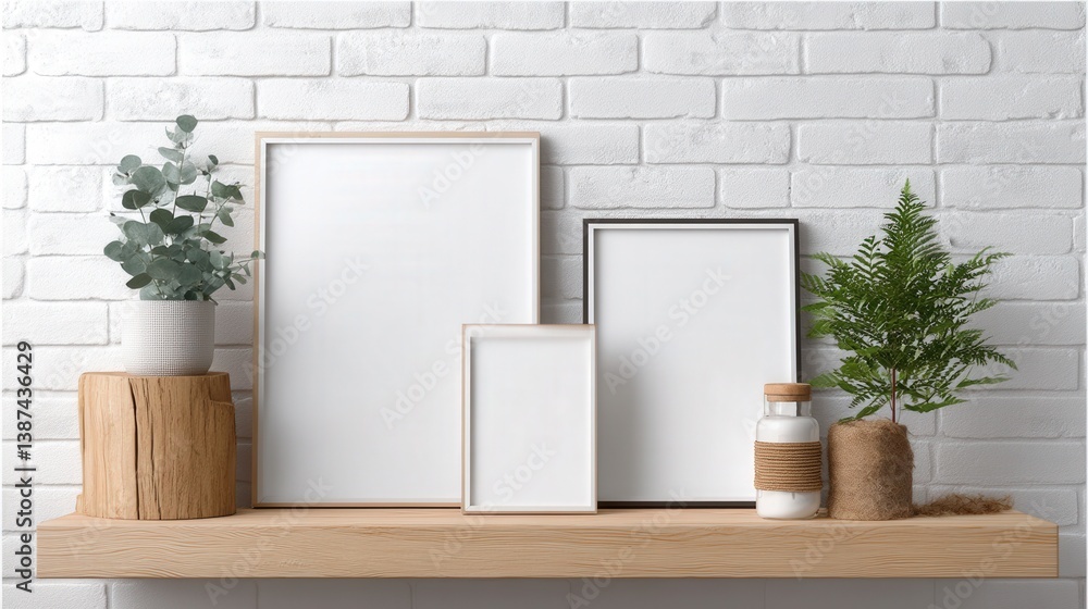 This image showcases an artistic composition of empty frames and lush ...