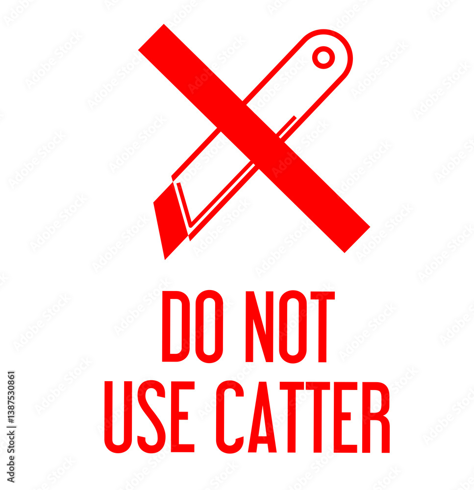no cutter sign vertical printable. do not use blade or cutter symbol ...