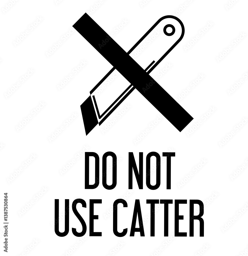 no cutter sign vertical printable. do not use blade or cutter symbol ...
