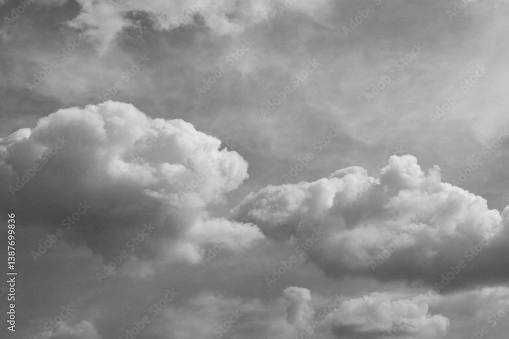 Dramatic black and white clouds photographed as high-resolution texture ...