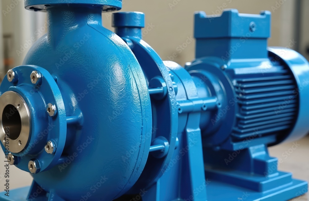 Blue centrifugal suction pump assembly with bearing housing for water ...