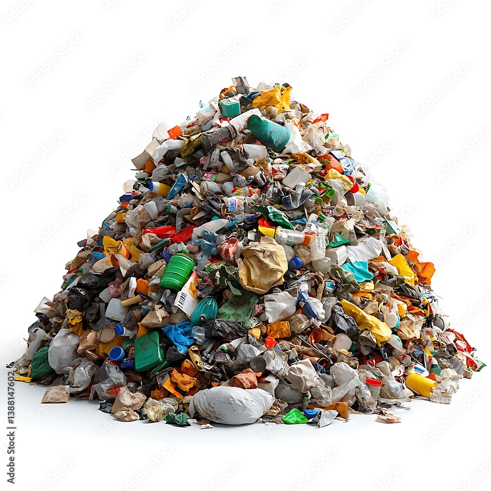 Pile of Waste: A colossal mound of mixed garbage and discarded ...