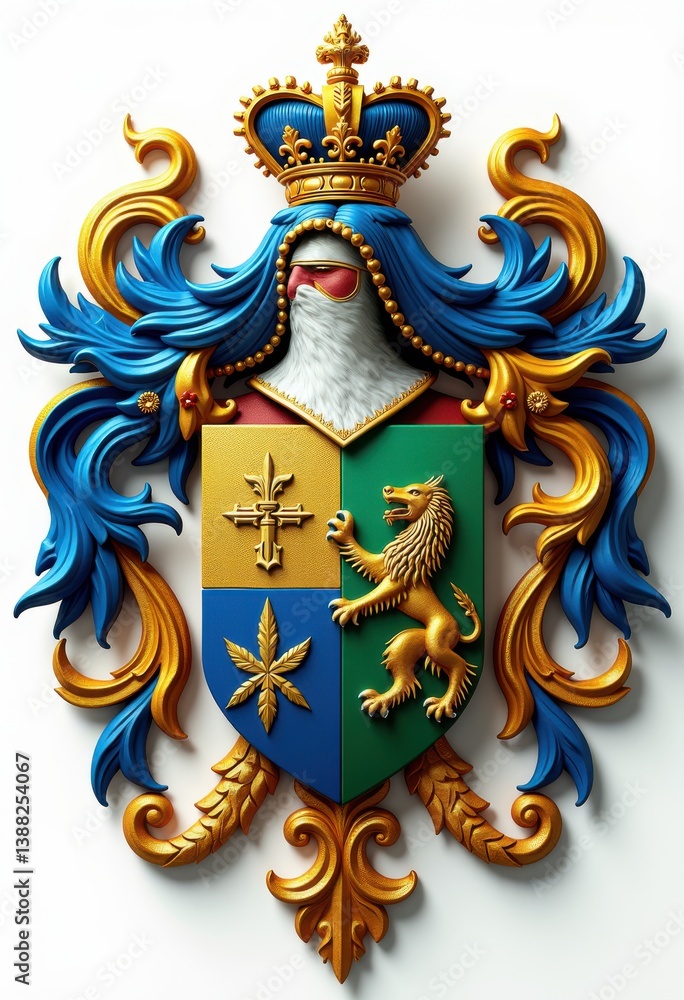 custom family crest design vibrant symbols unique colors emblems ...