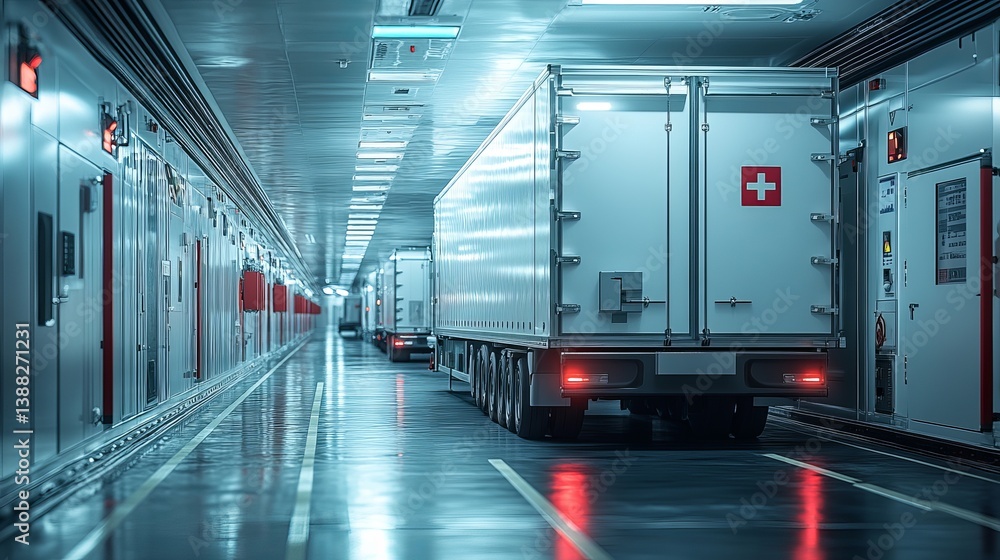 Medical supply chain logistics emergency response trucks pharmaceutical ...