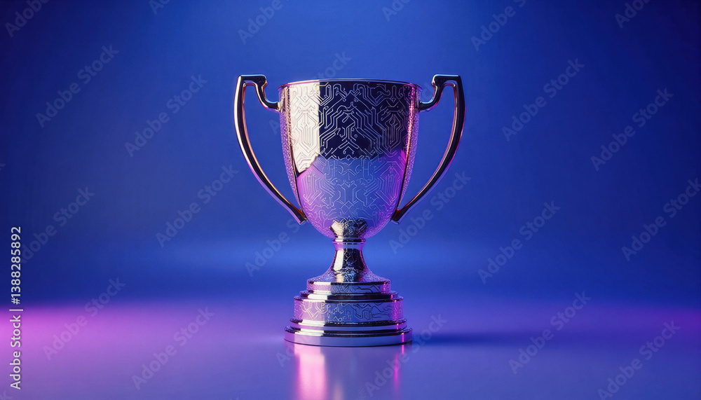 Trendy neo futurism 2025 ai design rendering: A futuristic trophy ...