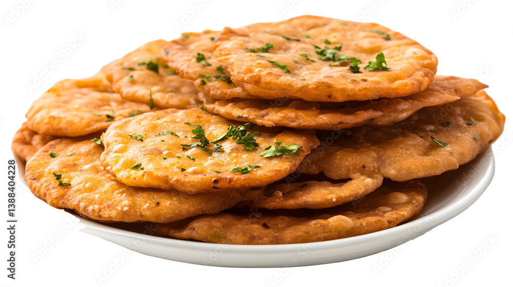 traditional indian gujarati food deep fried bread puri or Poori also ...