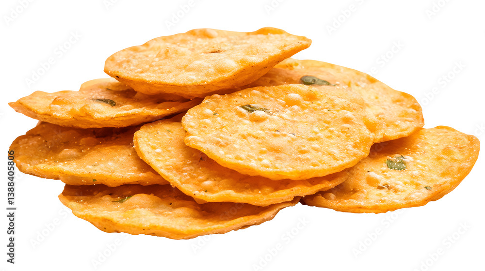 traditional indian gujarati food deep fried bread puri or Poori also ...