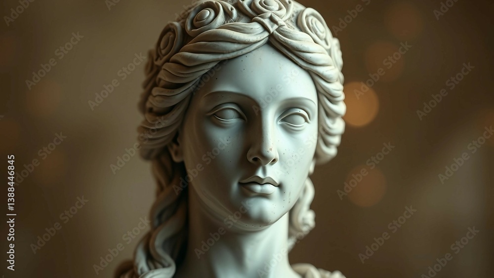 Face statue of Hera goddess of marriage and marital in Greek mythology ...