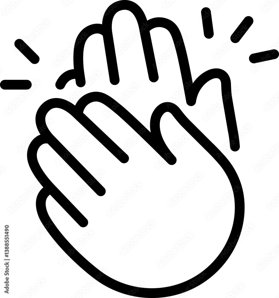 Clapping hands, congratulate, appreciation Cute Cartoon Hand Logo Icons ...