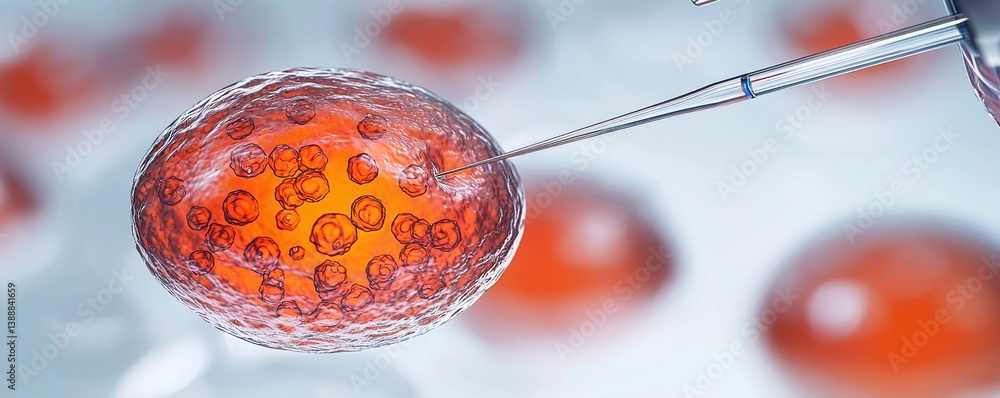 Egg cell during a lab procedure showcasing genetic content ...