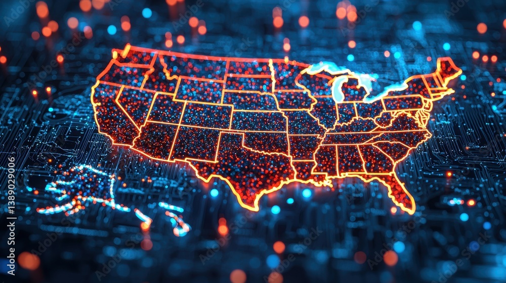 Detailed map of the united states highlighting carbon offset city zones ...
