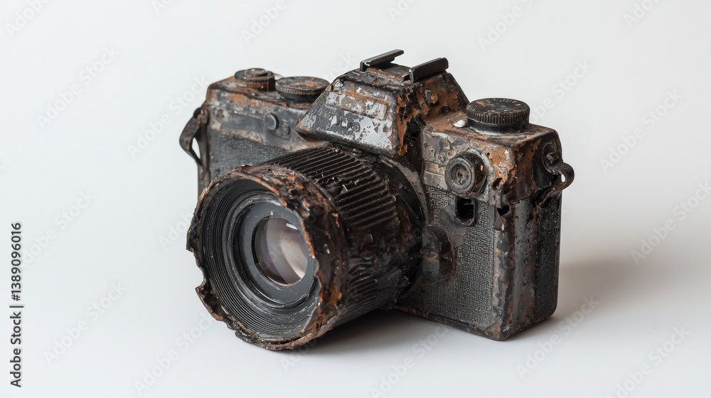 Vintage camera covered in rust and wear showcasing age and history from ...