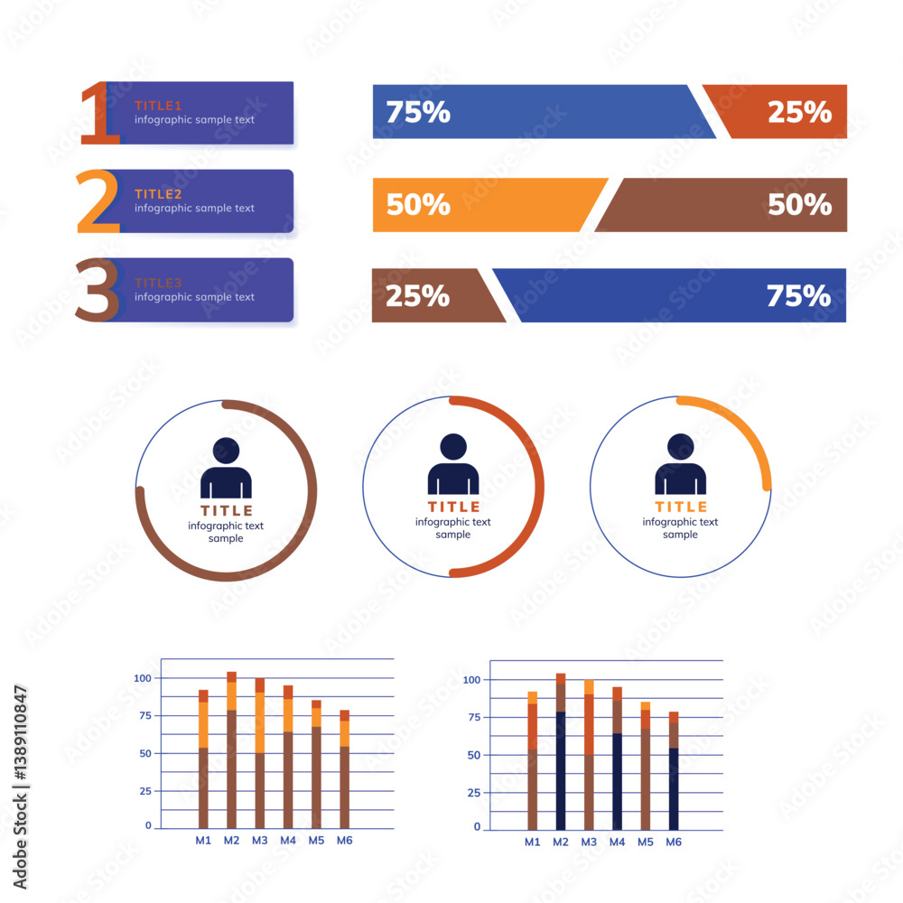 Stock-Vektorgrafik „Modern Infographic Elements Collection with ...